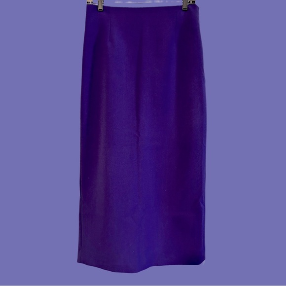 Zara | Skirts | Zara Royal Purple Pencil Skirt Back Slit Detail | Poshmark